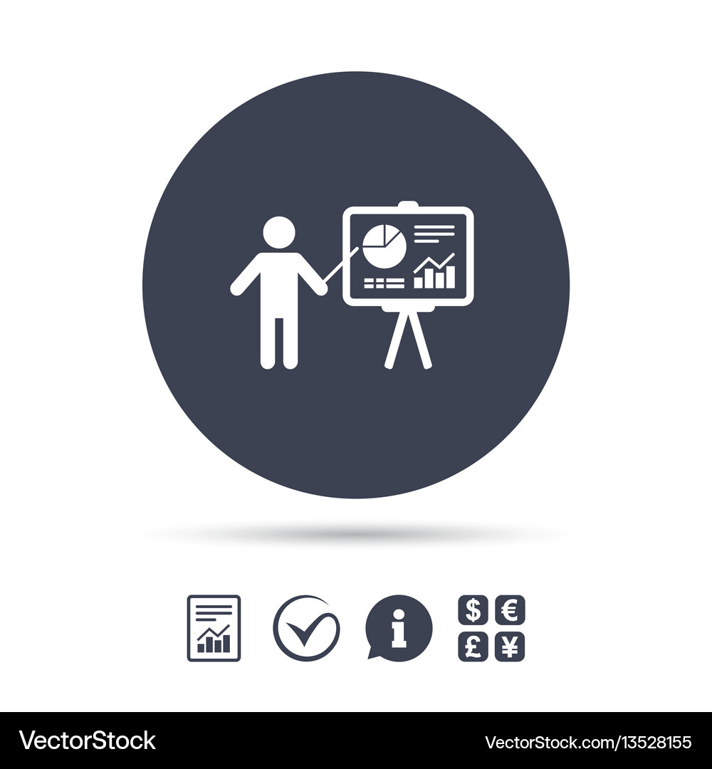 Presentation billboard sign icon diagram symbol Vector Image