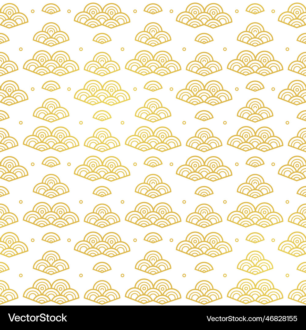 Seamless pattern with golden ornaments in chinese Vector Image