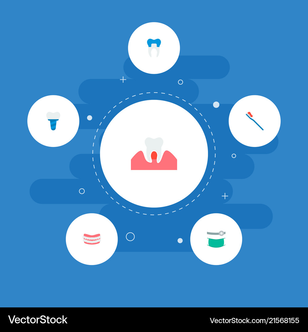 Set enamel icons flat style symbols Royalty Free Vector