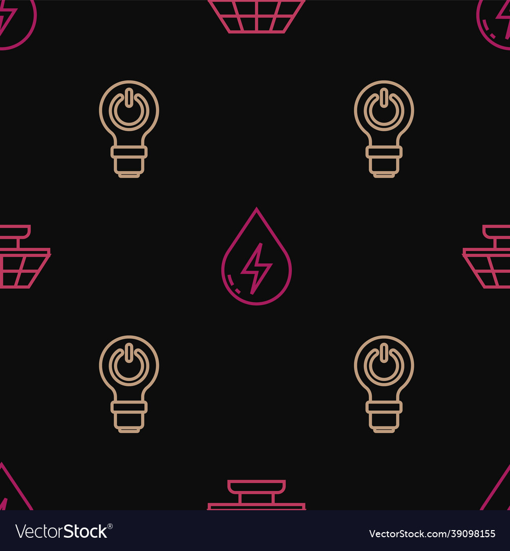Set line solar energy panel light bulb Royalty Free Vector