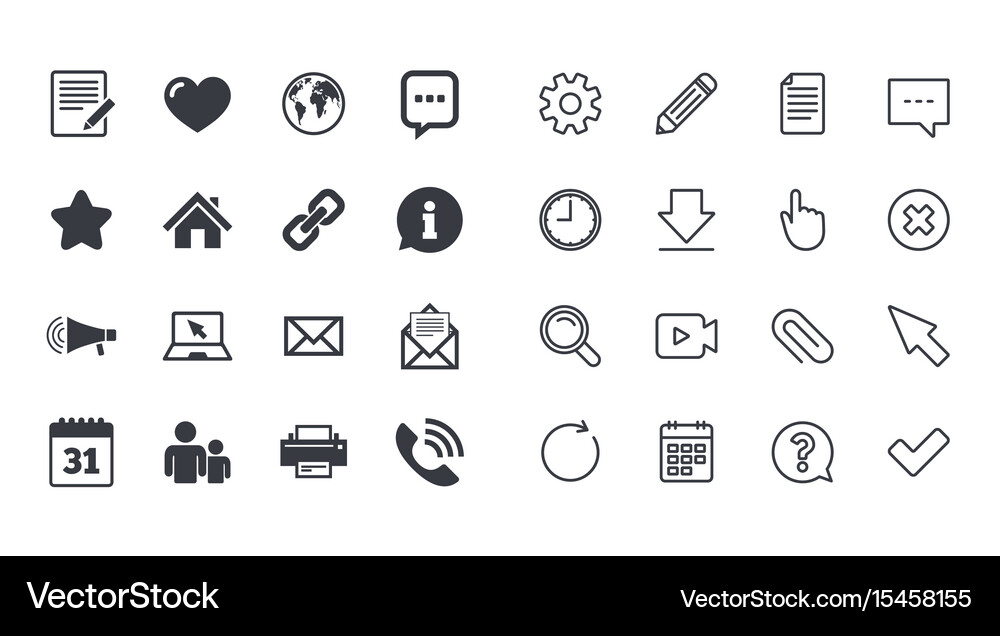 Set of communication conference and information Vector Image