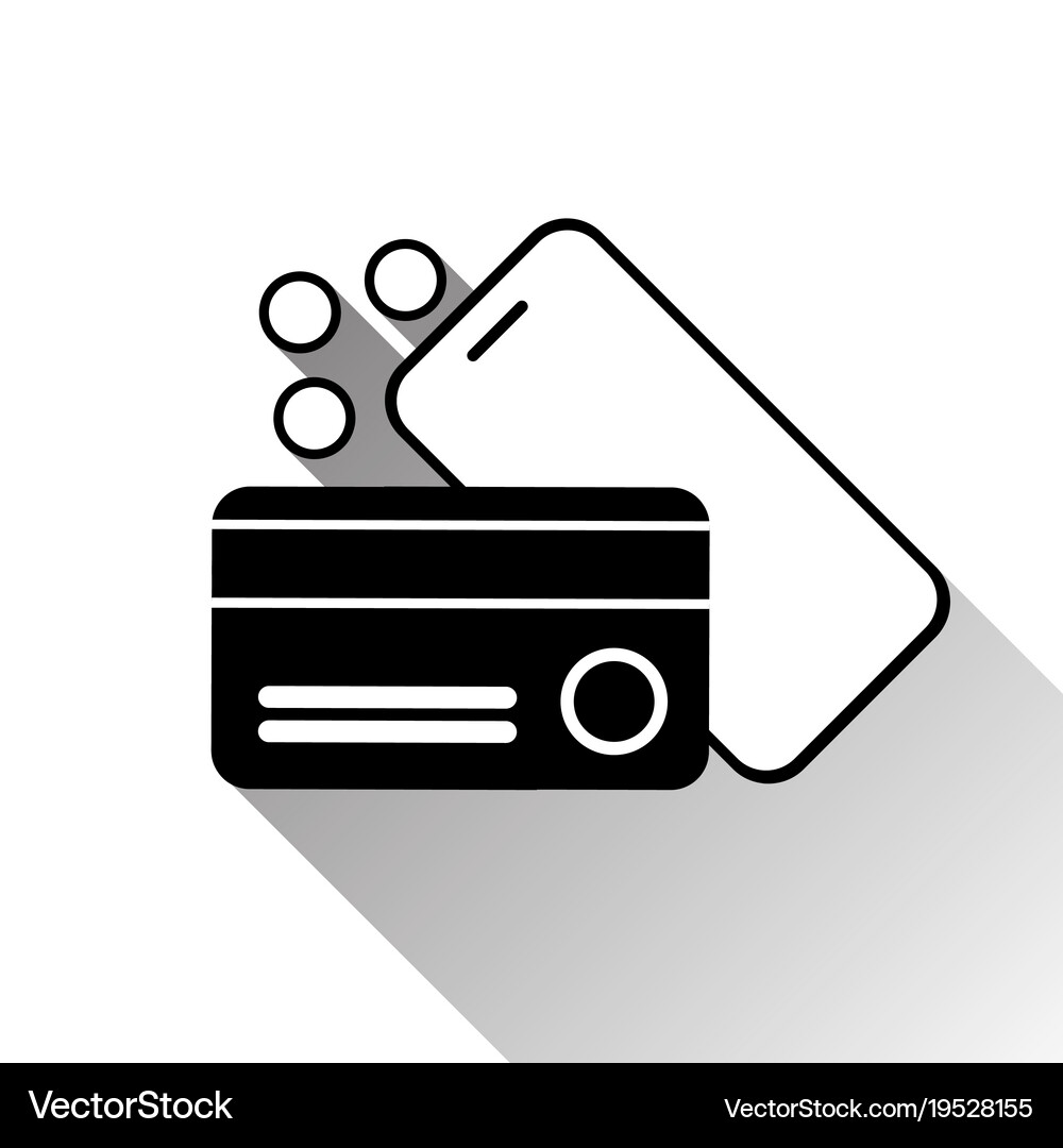 Smart phone and credit card icon mobile banking Vector Image