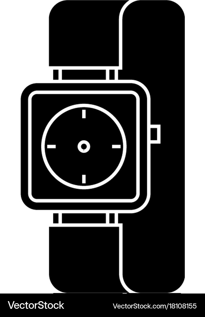 Watch wrist icon black sign Royalty Free Vector Image