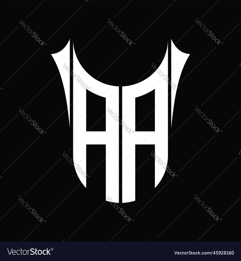 Aa logo monogram shield sharp half round shape Vector Image