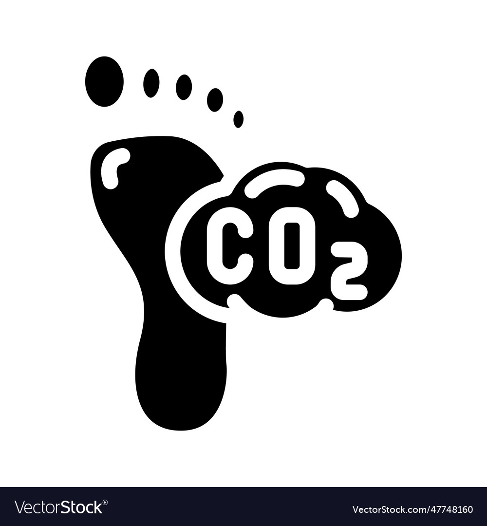 Carbon footprint environmental glyph icon Vector Image Carbon footprint environmental glyph icon Vector Image