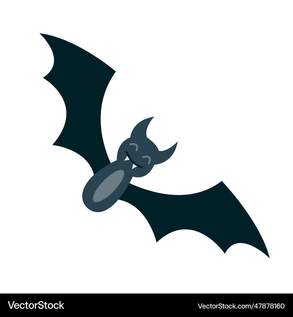 Cartoon bat in flat style isolated Royalty Free Vector Image
