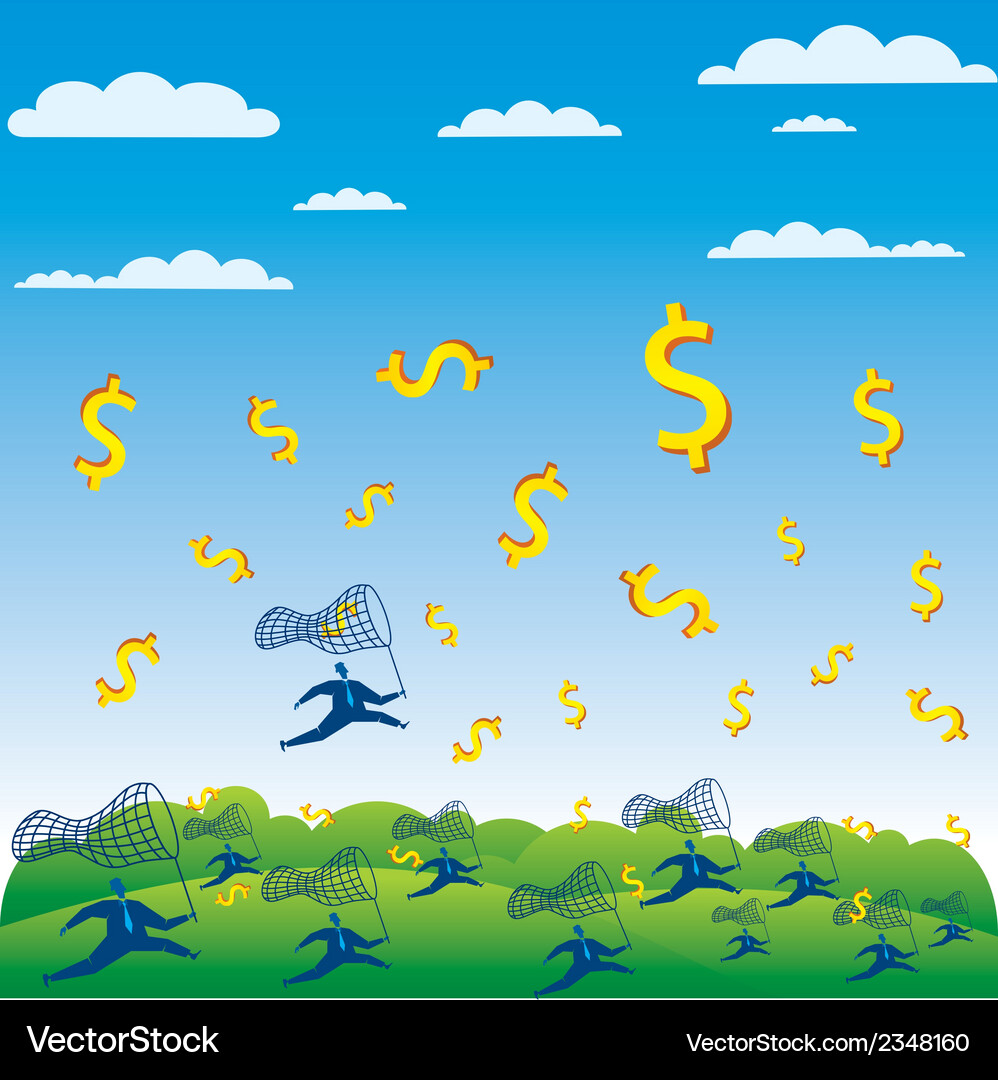 Catch the money concept Royalty Free Vector Image