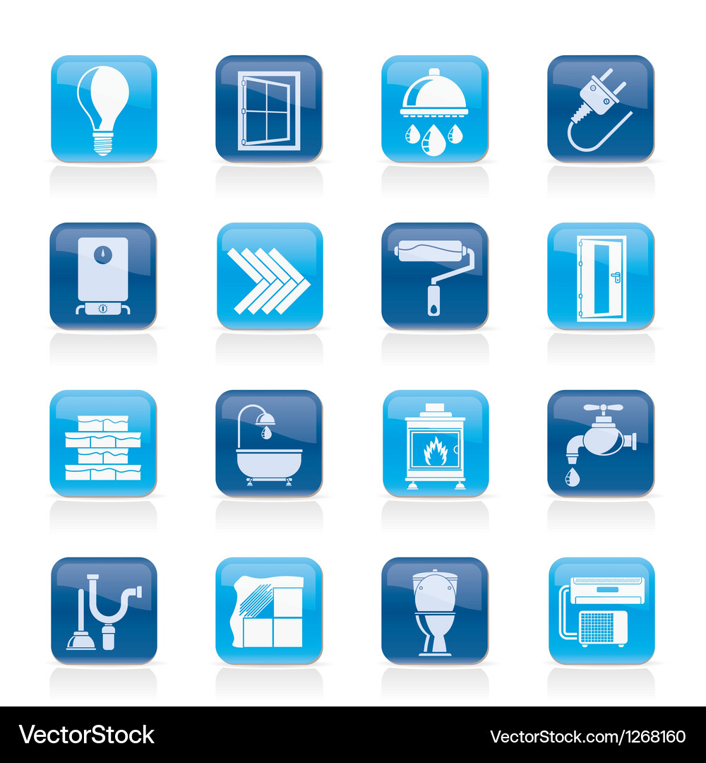 Construction and home renovation icons Royalty Free Vector