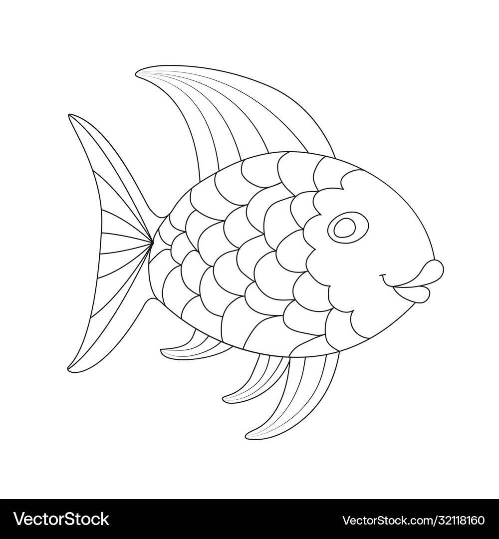 Contoured empty fish silhouette for soothing Vector Image