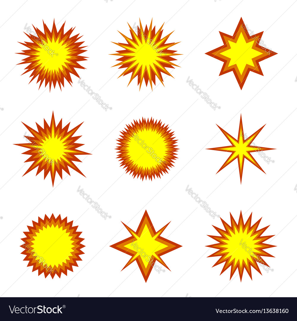 Explosion icon set Royalty Free Vector Image - VectorStock