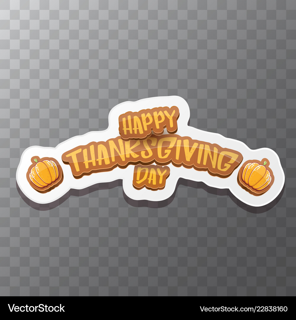 Happy thanksgiving day label wit greeting Vector Image