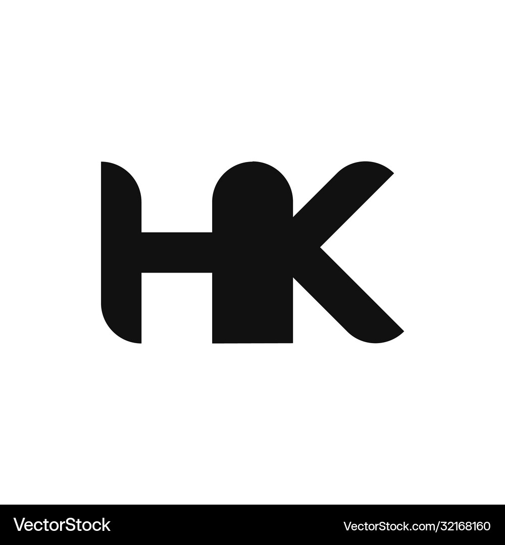 Hk letter logo design with simple style Royalty Free Vector