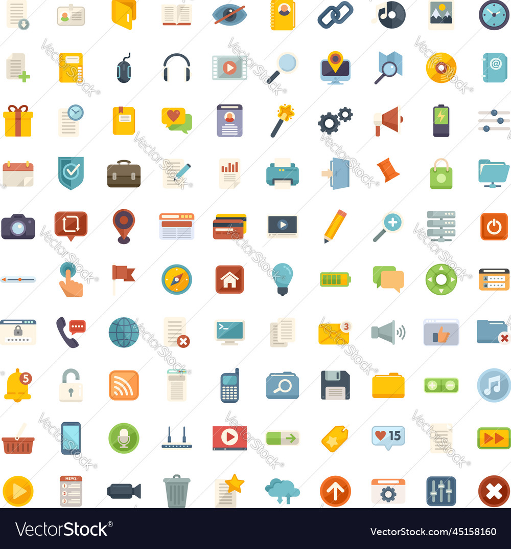 Interface icons set flat comment browser Vector Image Interface icons set flat comment browser Vector Image