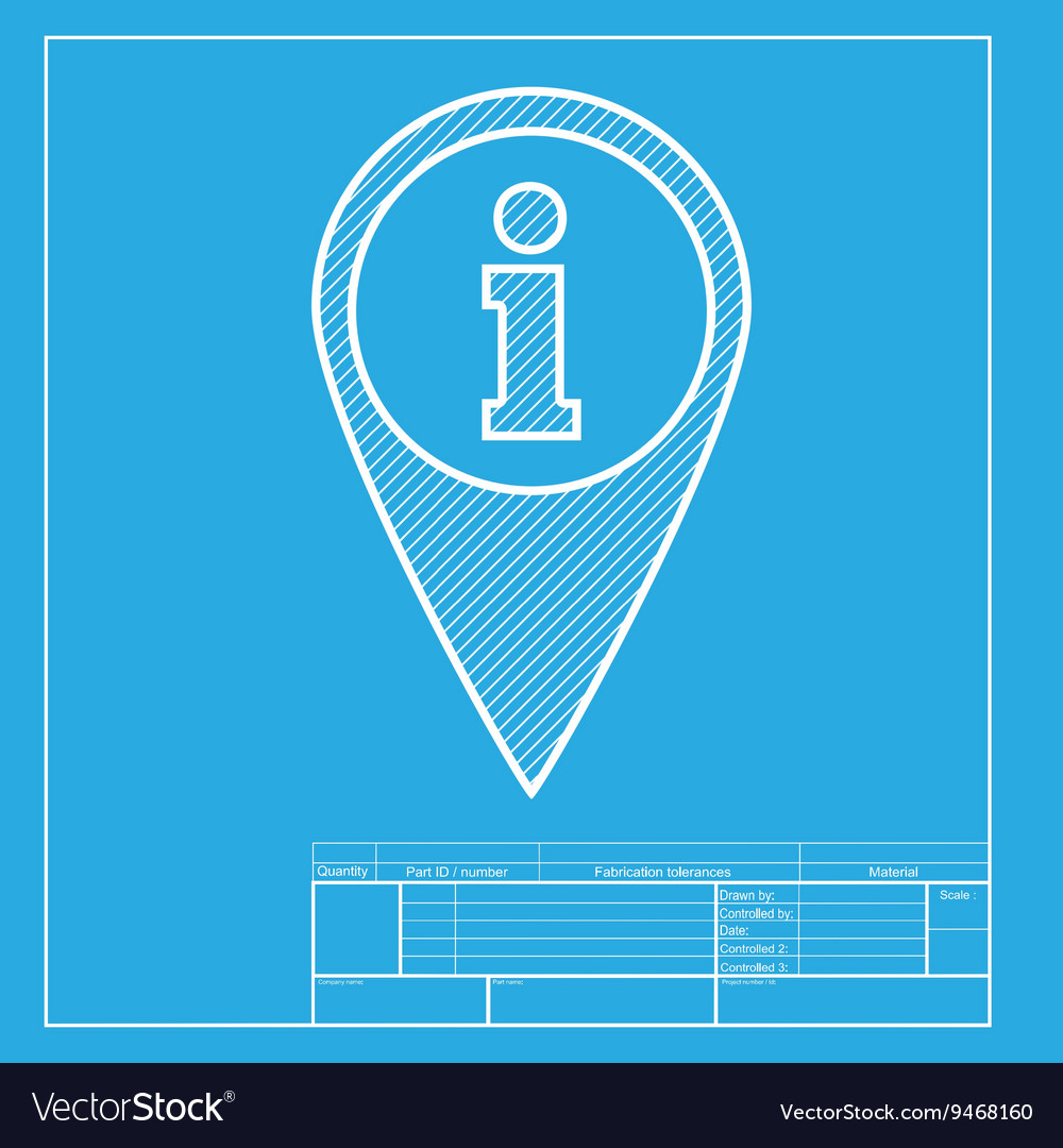 Map pointer with information sign white section Vector Image