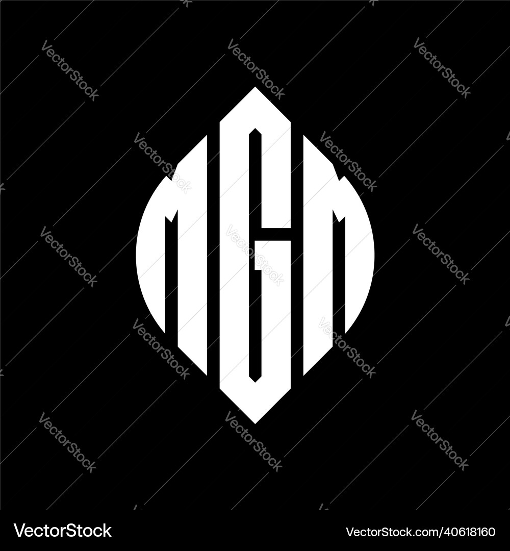 Mgm circle letter logo design Royalty Free Vector Image