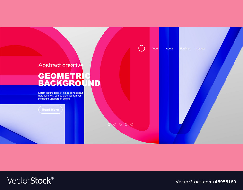 Minimal landing page geometric shapes business Vector Image