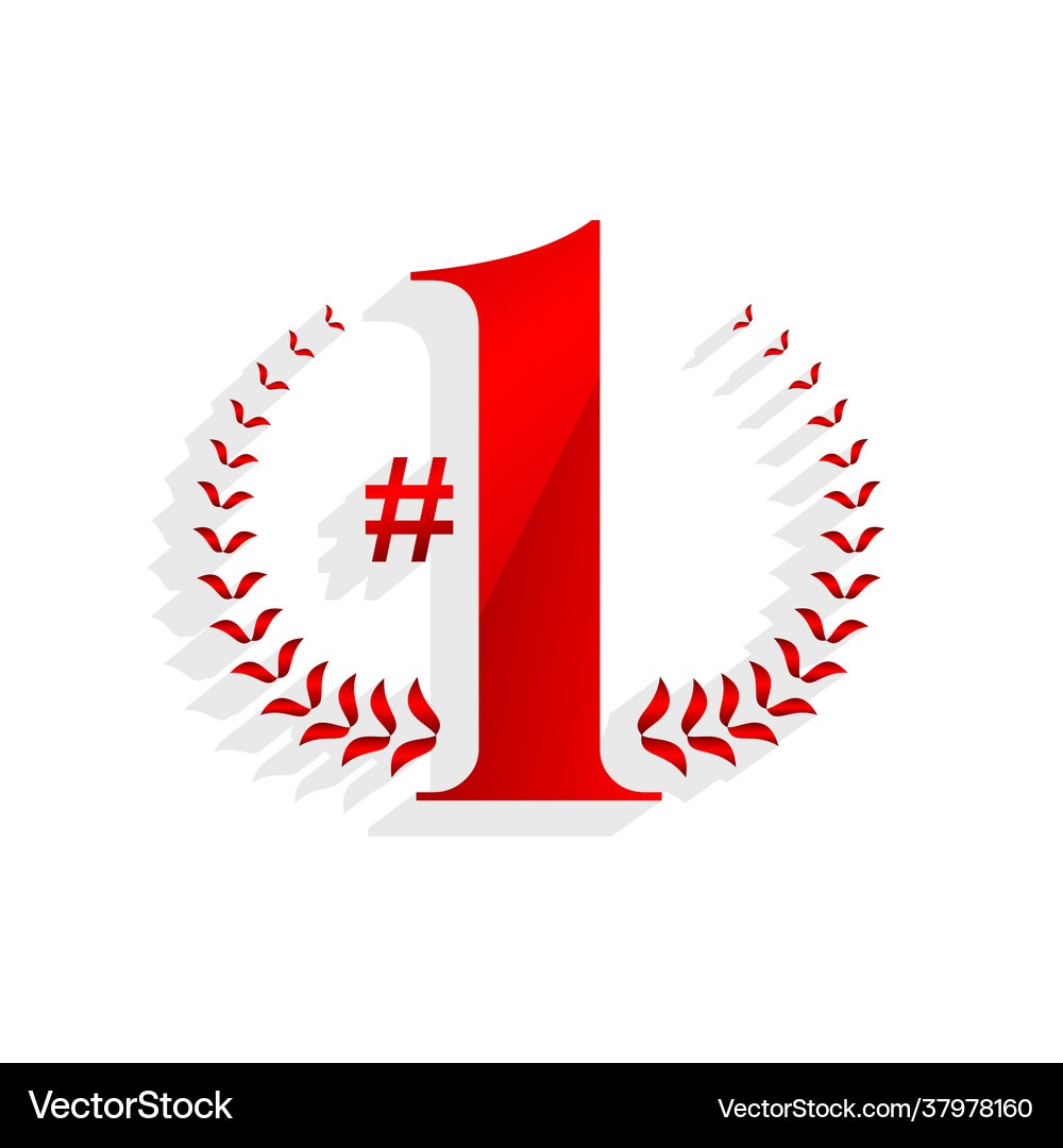 Number one winner sign design Royalty Free Vector Image