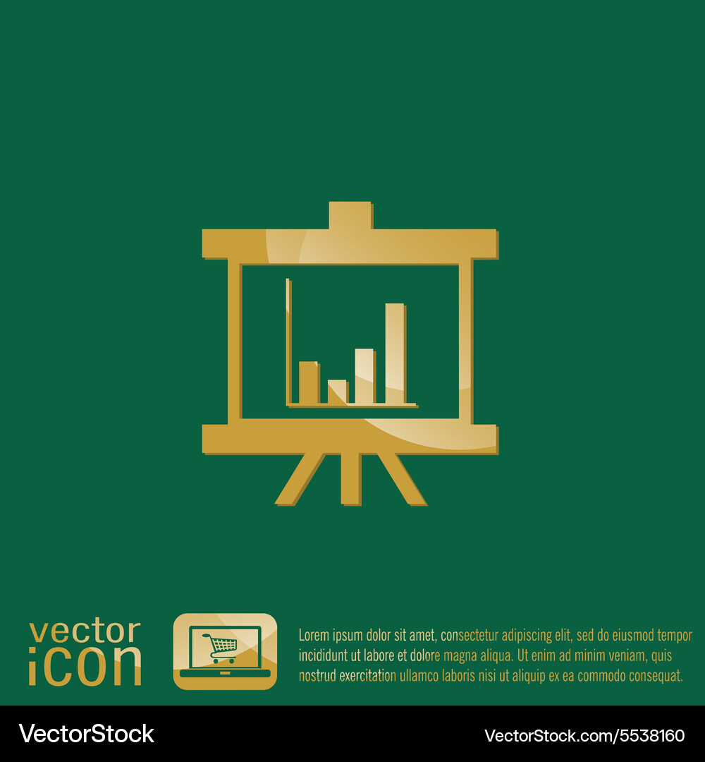 Presentation graphics business icon Royalty Free Vector