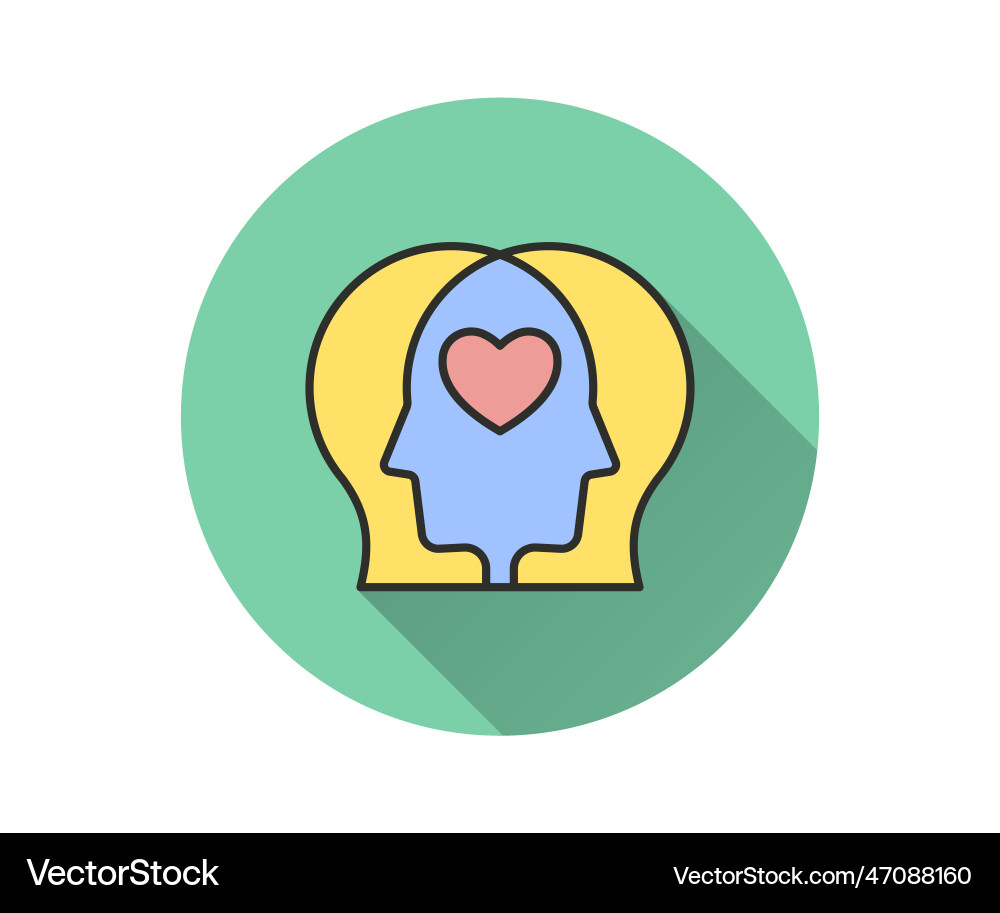 Psychotherapy icon with long shadow for graphic Vector Image