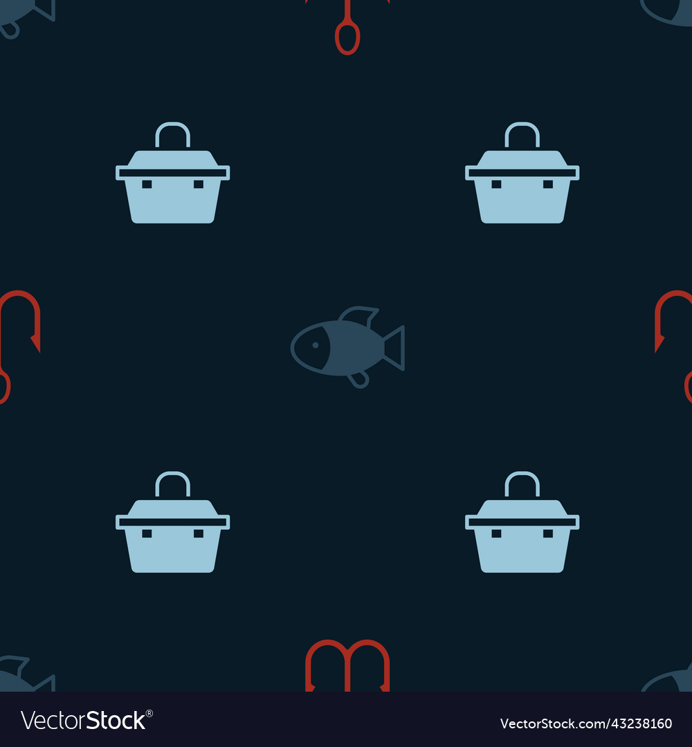 Set fishing hook and case or box for fishing Vector Image Set fishing hook and case or box for fishing Vector Image
