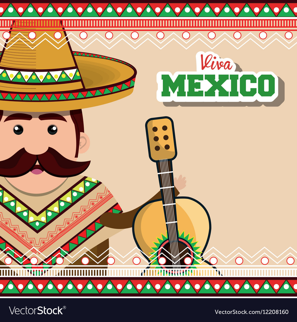 Viva mexico poster celebration Royalty Free Vector Image