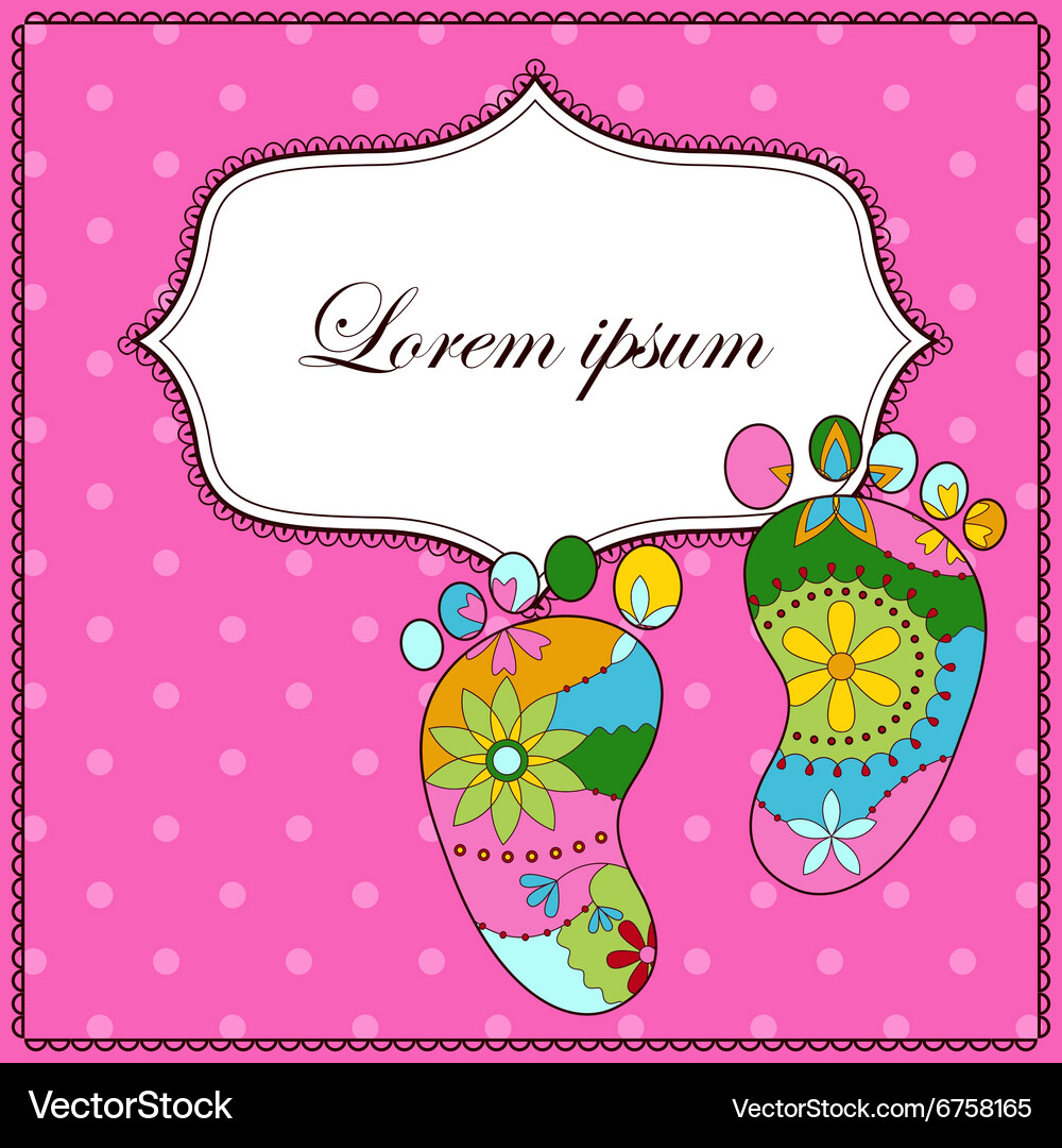 Background with baby feet Royalty Free Vector Image