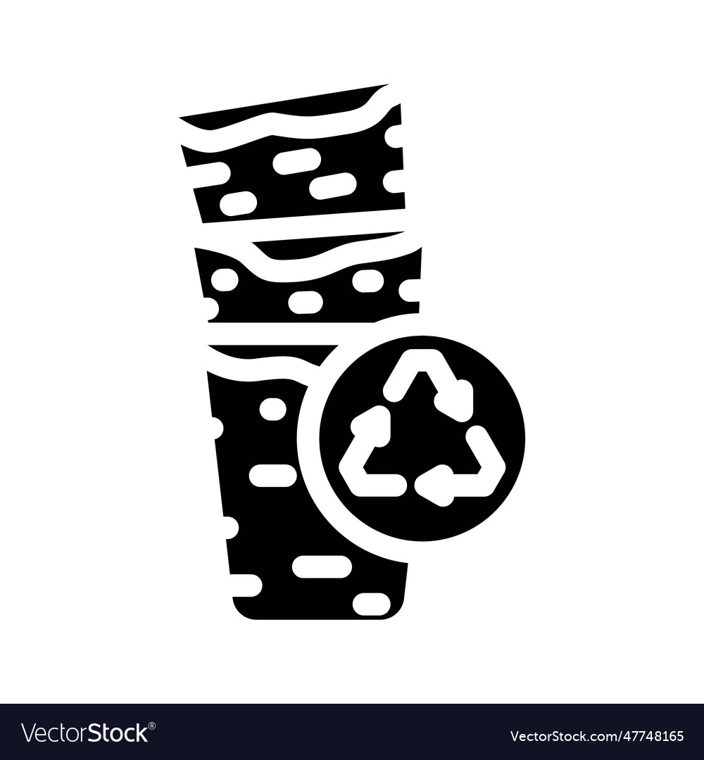 Biodegradable materials environmental glyph icon Vector Image Biodegradable materials environmental glyph icon Vector Image