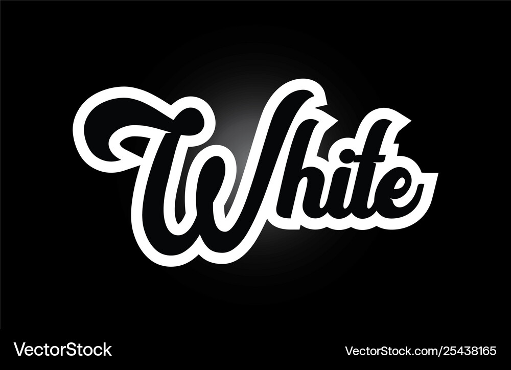 Black and white white hand written word text Vector Image