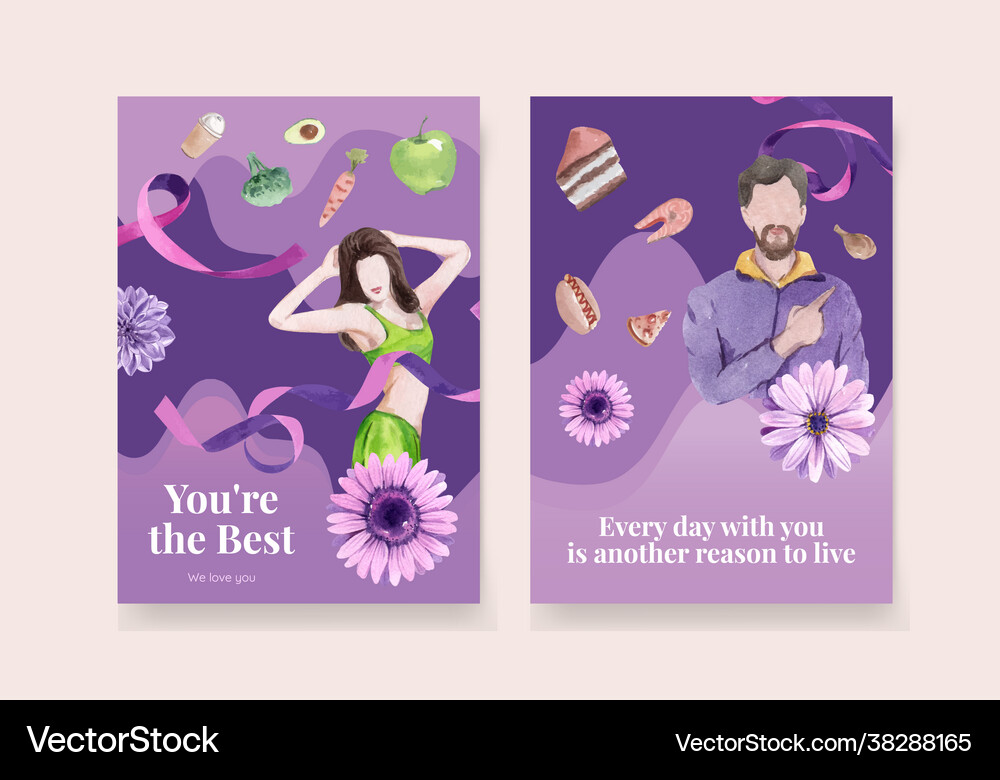 Card template world eating disorders action day Vector Image