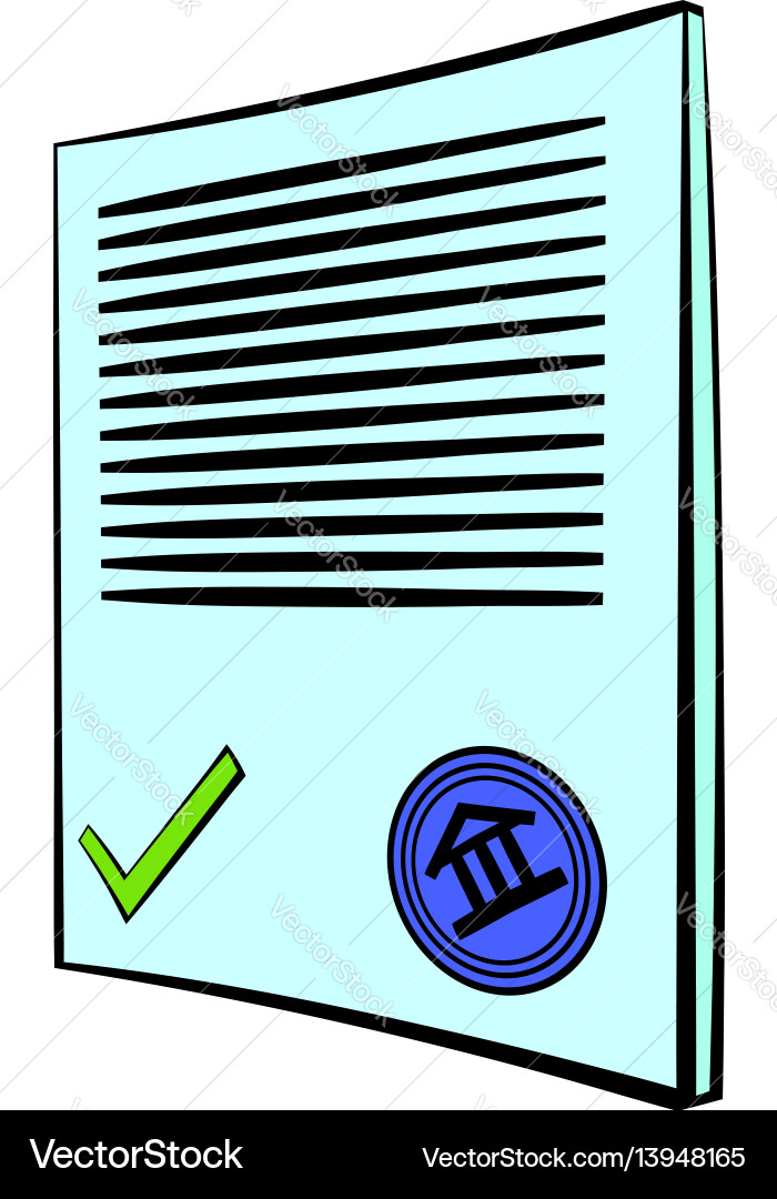Document icon cartoon Royalty Free Vector Image