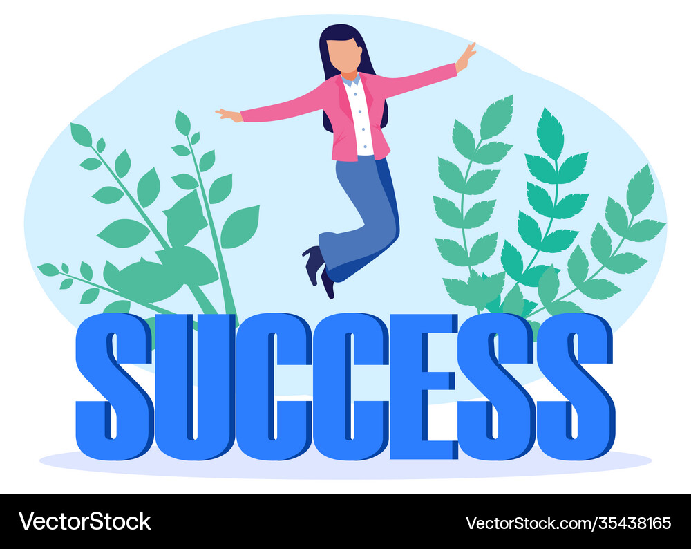 Graphic cartoon character success Royalty Free Vector Image