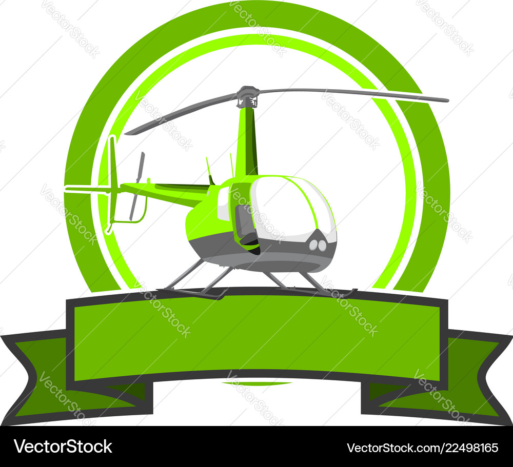 Green heli vintage logo Royalty Free Vector Image