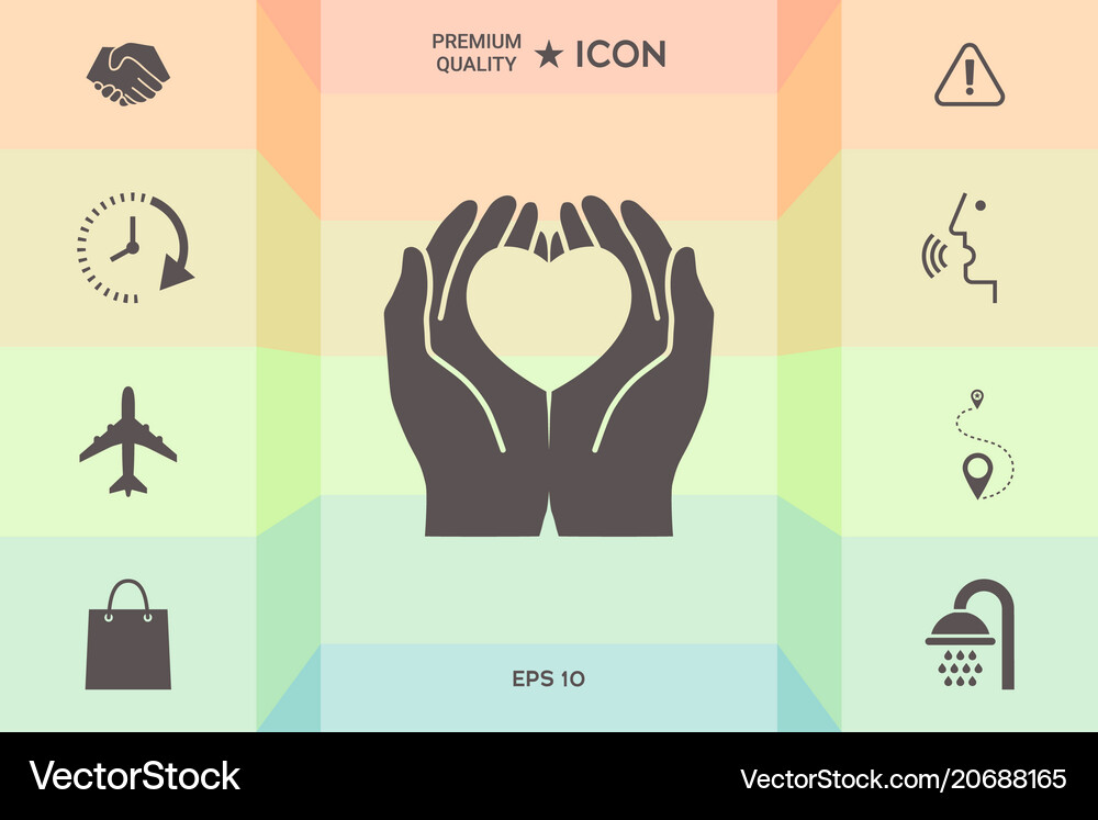 Hands holding heart - protection symbol Royalty Free Vector