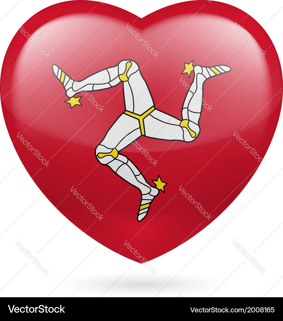 Heart icon of isle man Royalty Free Vector Image