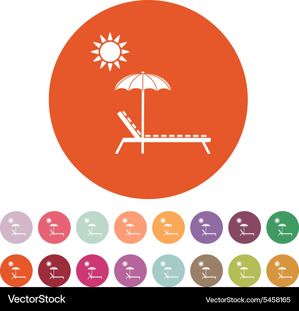 Lounger icon sunbed symbol flat Royalty Free Vector Image