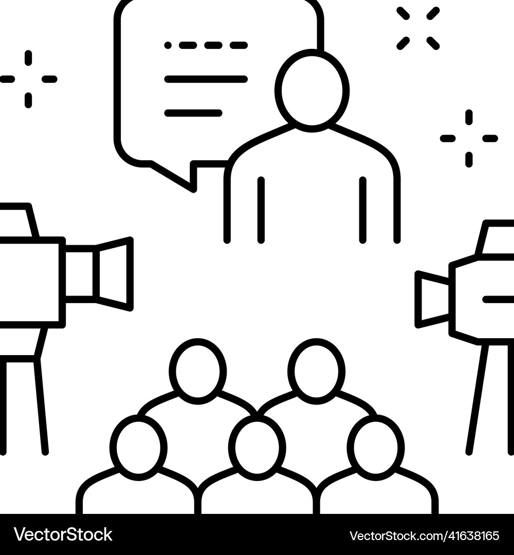 Meeting and conference line icon Royalty Free Vector Image