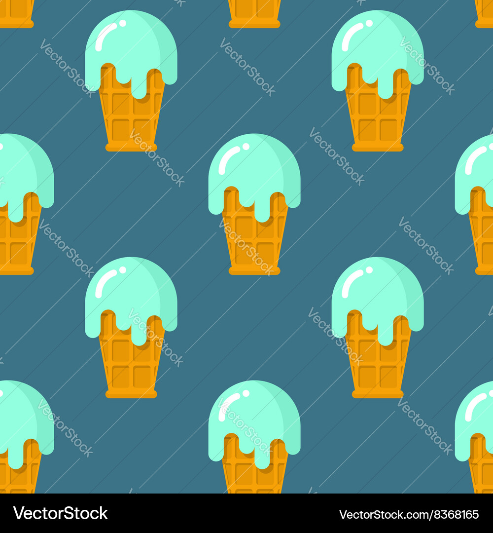 Mint ice cream seamless pattern cool dessert Vector Image