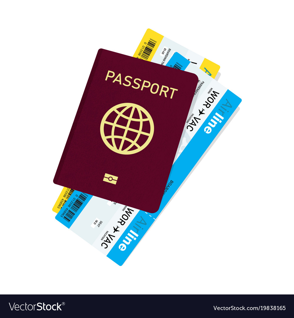 Passport With Tickets Passport And Boarding Pass Vector Image