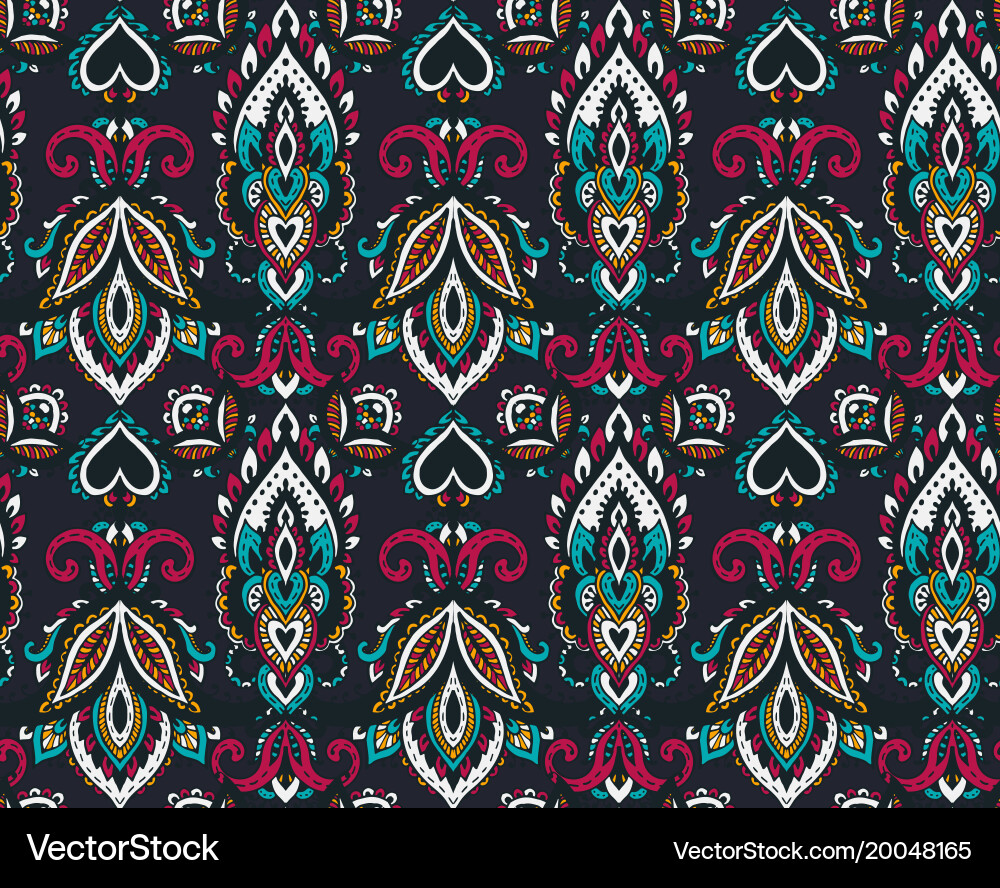 Seamless pattern with henna mehndi floral Vector Image