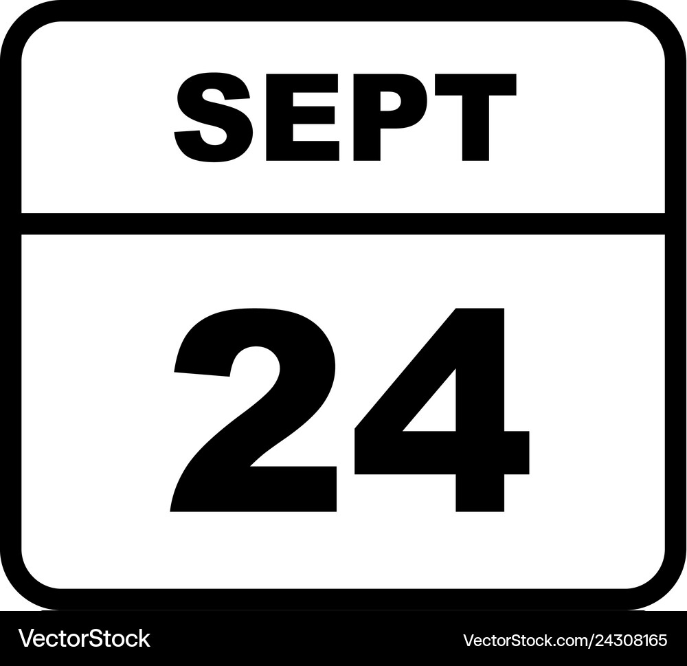 September 24th date on a single day calendar Vector Image