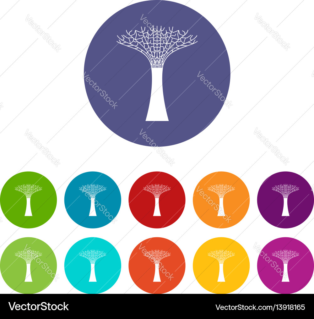 Singapore supertree set icons Royalty Free Vector Image