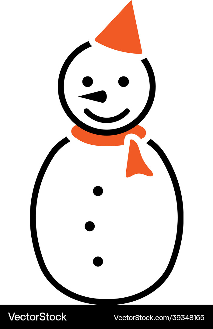 Snowman icon design template isolated Royalty Free Vector