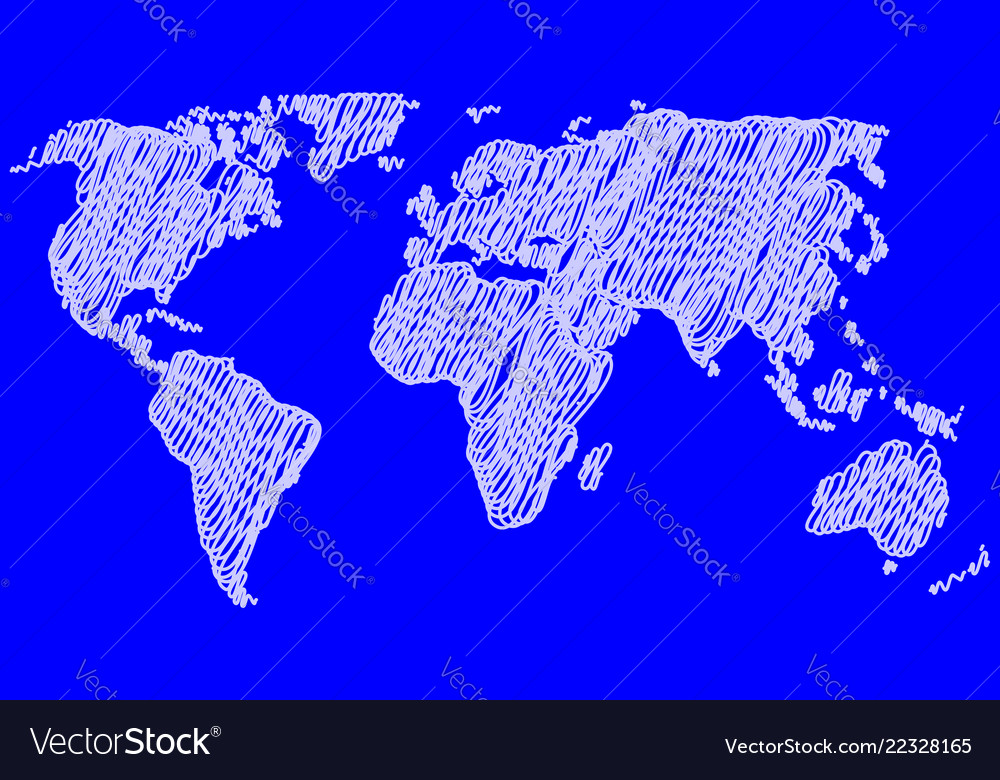 World map - scribble Royalty Free Vector Image
