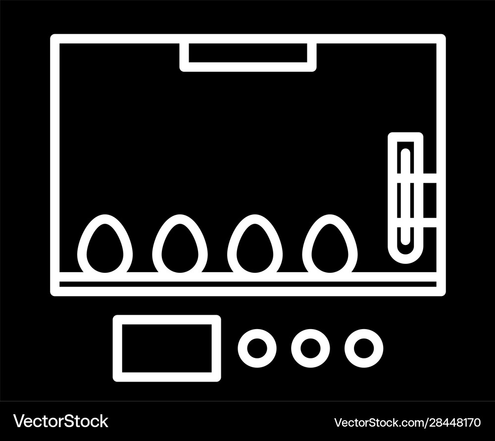 Black incubator for eggs icon isolated on white Vector Image