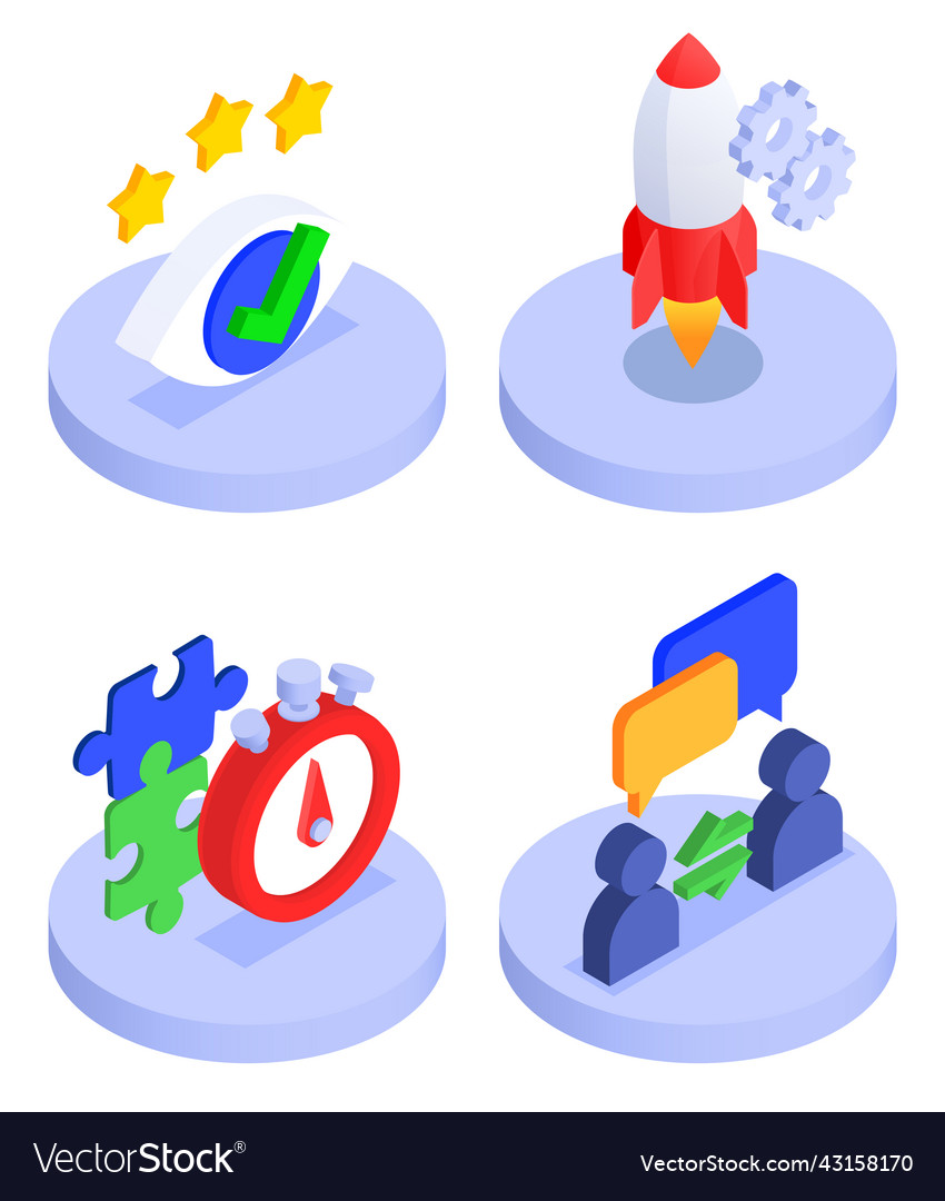 Business Intelligence Isometric Concept Royalty Free Vector