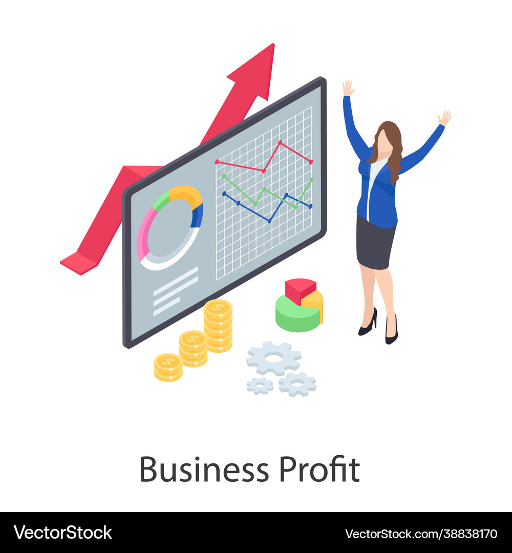 Business profit Royalty Free Vector Image - VectorStock