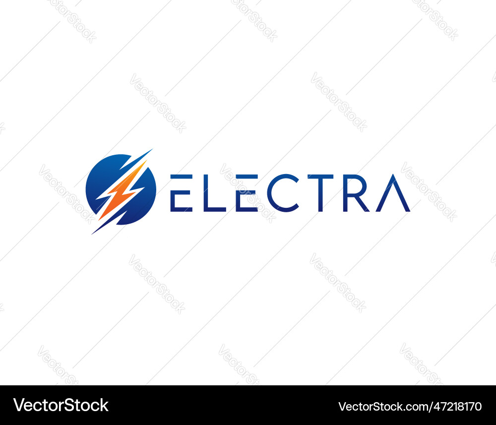 Clean minimalist lightning bolt electricity logo Vector Image