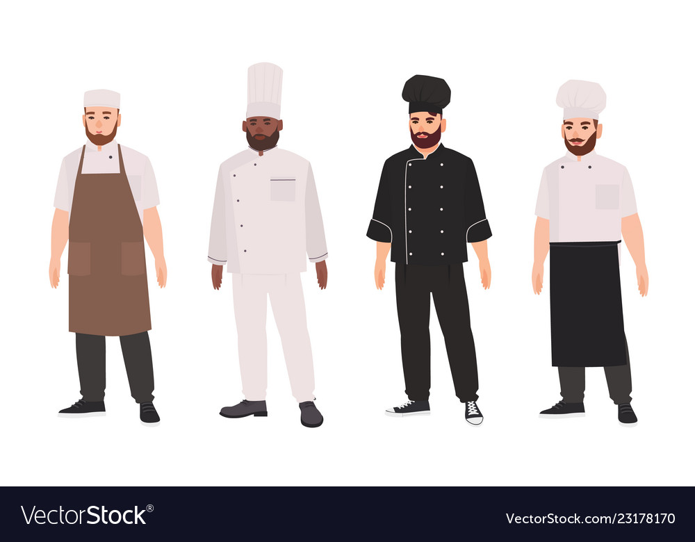 Collection of chefs qualified cooks professional Vector Image