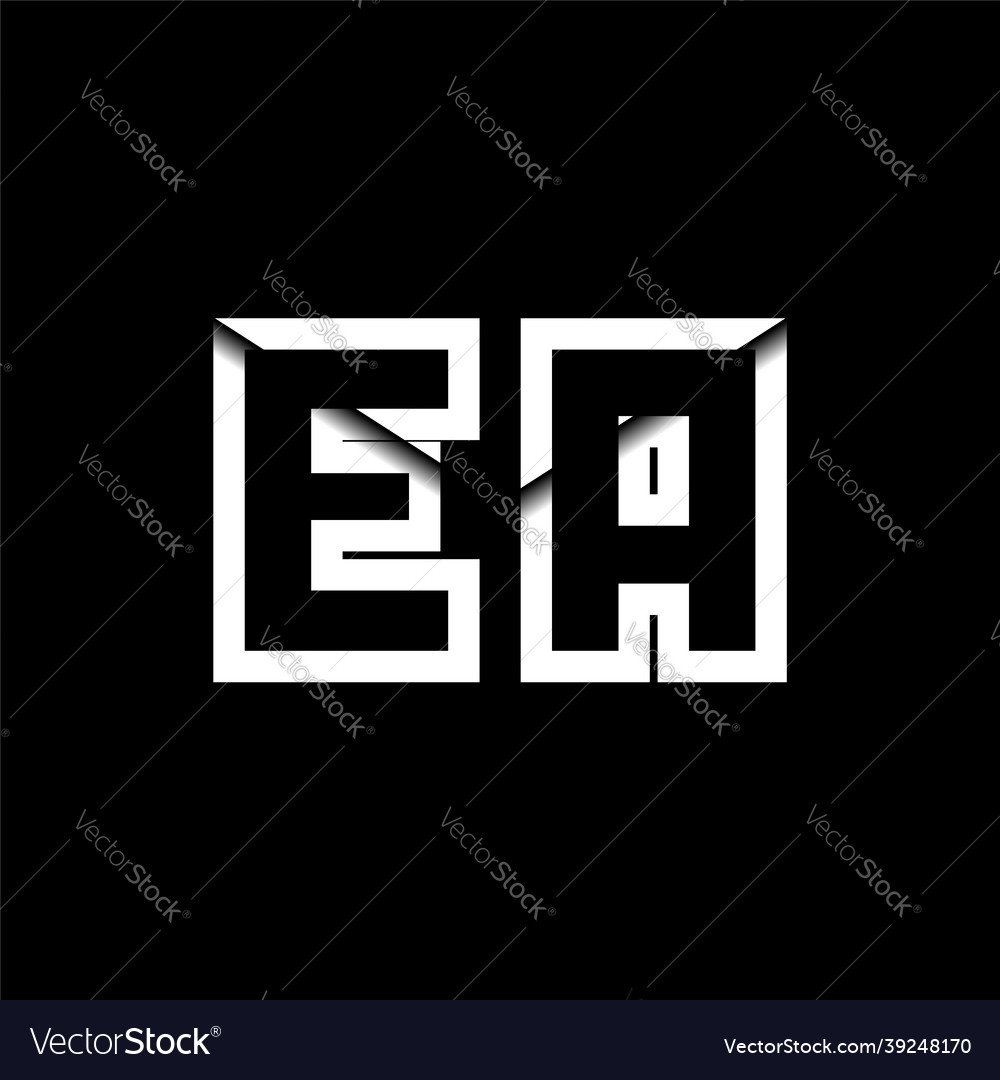 Ea monogram envelope shape style Royalty Free Vector Image