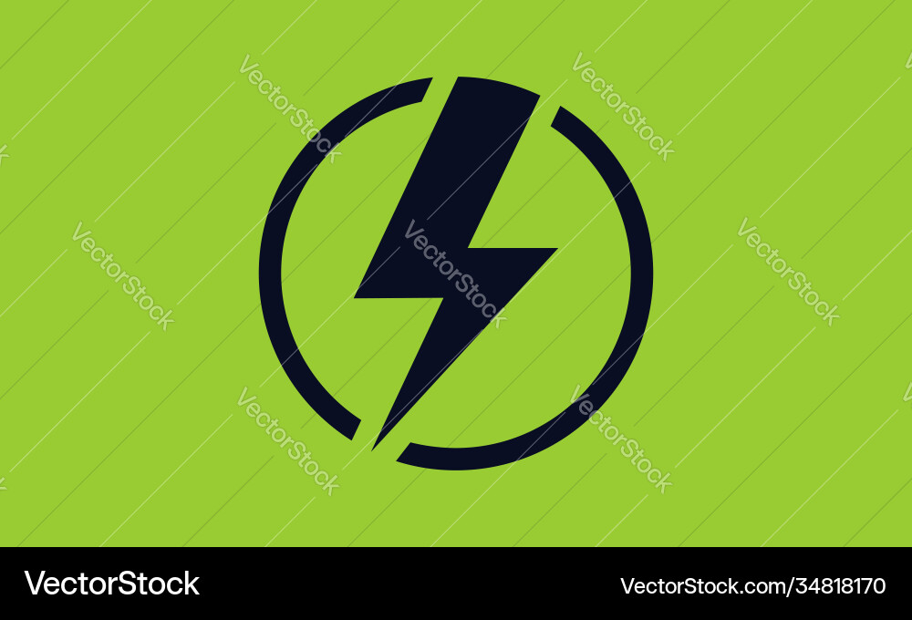 Electricity icon in circle lightning sign Vector Image